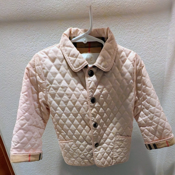 Burberry | Jackets & Coats | Burberry Light Pink Quilted Kids Puffer ...